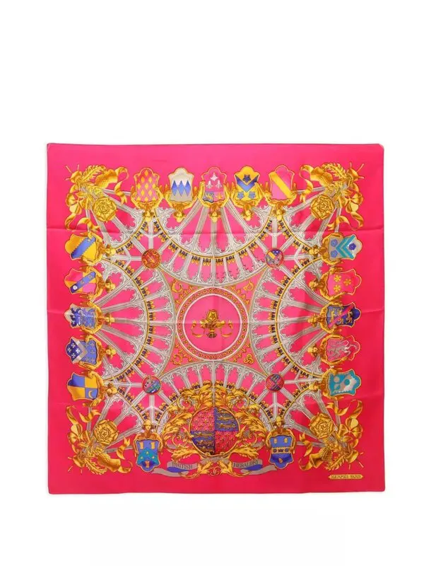 Hermès 2010s British Heraldry Scarf - Pink