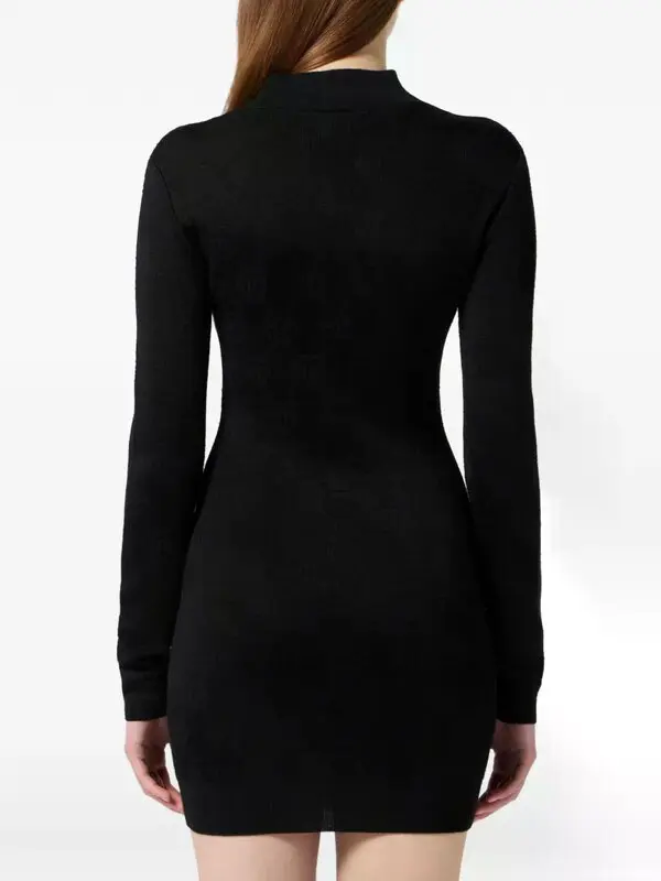 Philipp Plein Monogram Long-sleeve Mini Dress