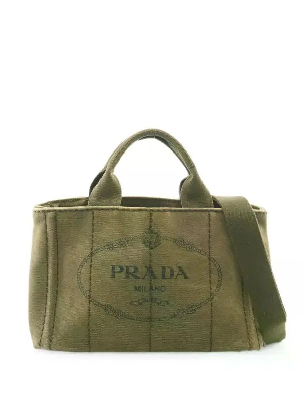 Prada 2000s Canapa Canvas Tote Bag