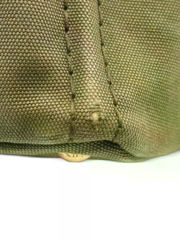 Prada Canapa Canvas Tote Bag - Green