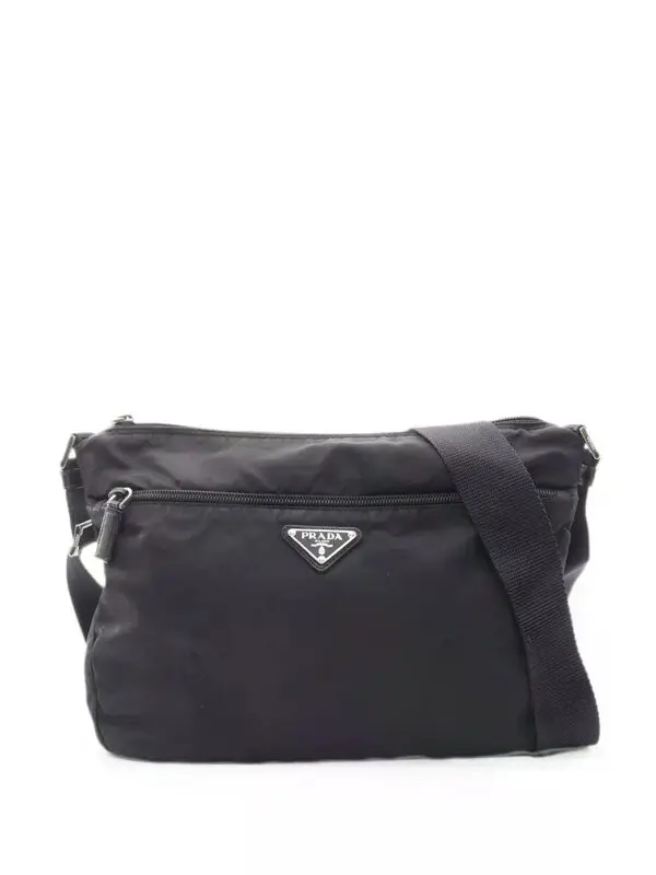 Prada 2000s Triangle Logo Crossbody Bag