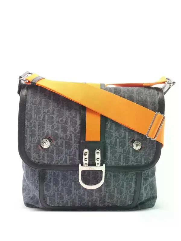 Dior 2010s Flight Line Trotter-monogram Shoulder Bag - Blue