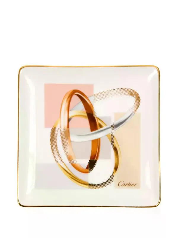Cartier 2010s Trinity Ring Porcelain Organiser - White