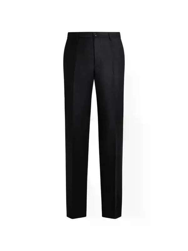 Etro Wool Flannel Trousers With Crease Detail
