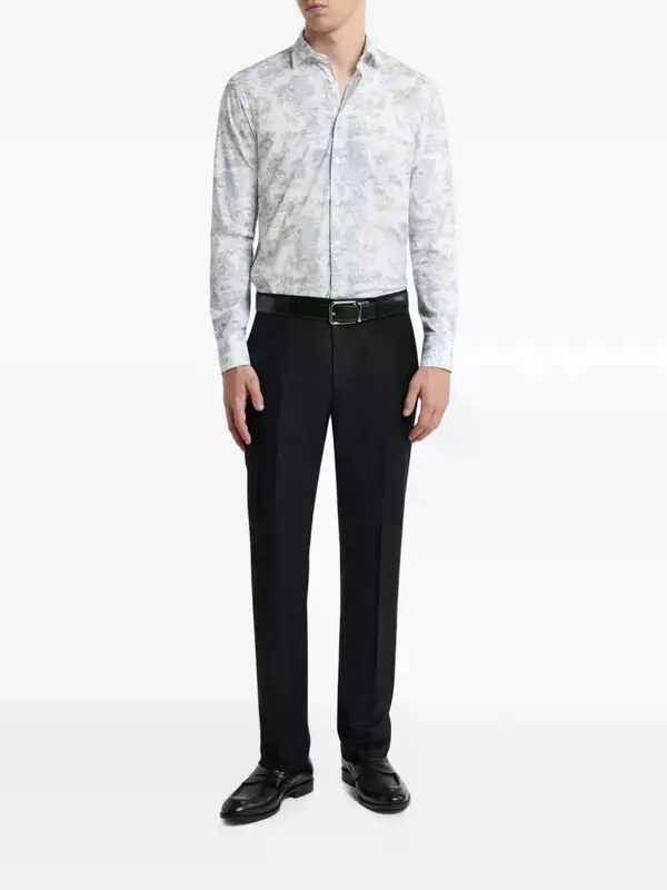 Etro Wool Flannel Trousers With Crease Detail