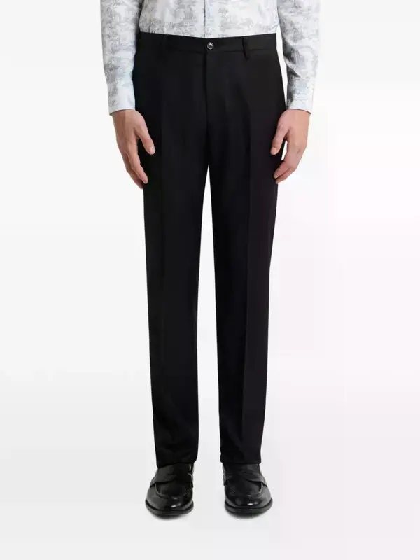 Etro Wool Flannel Trousers With Crease Detail