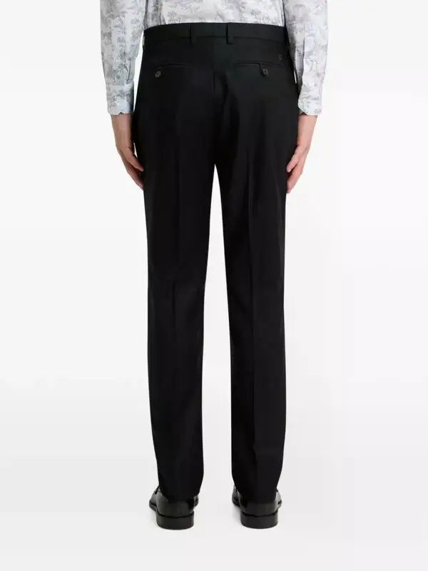 Etro Wool Flannel Trousers With Crease Detail