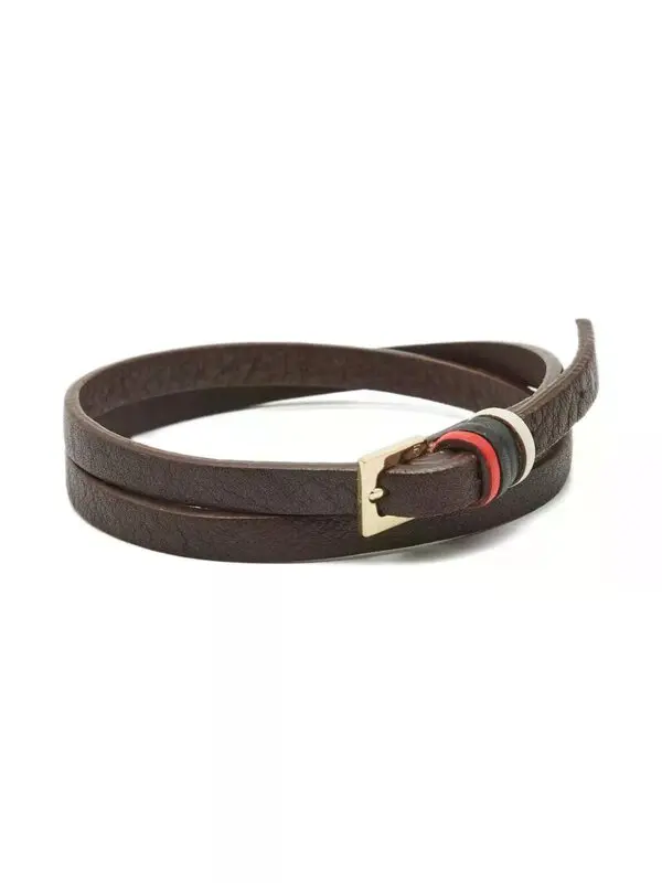 Carolina Herrera Leather Buckle Bracelet