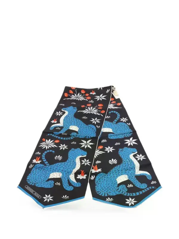 Hermès 2020s Leopard Silk Scarf - Black