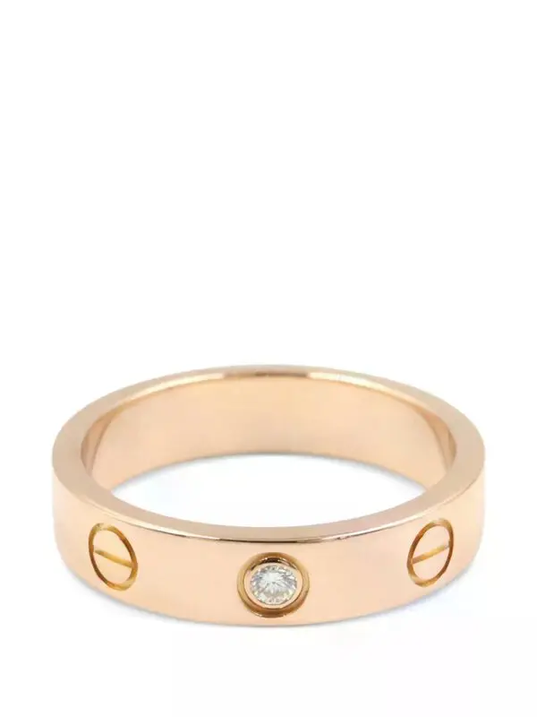 Cartier 18k Rose Gold Mini Love Diamond Ring - Pink