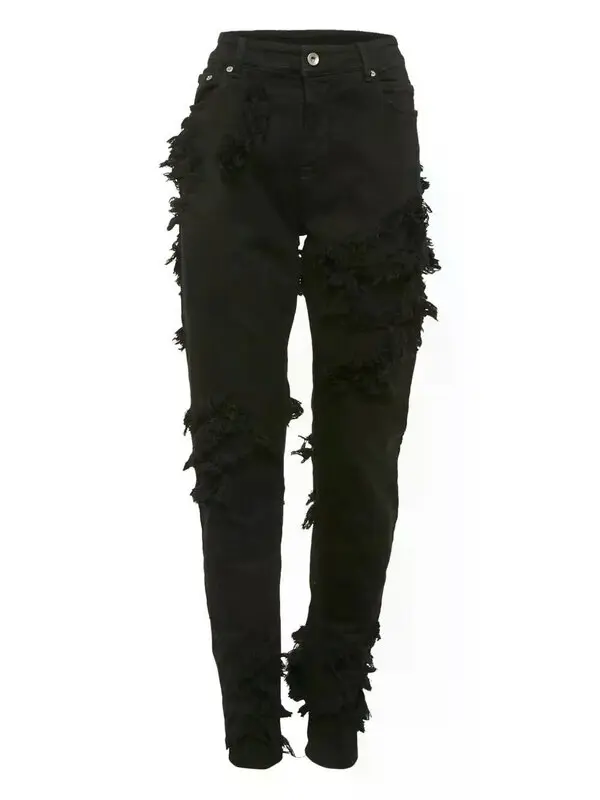 Rick Owens Frayed Detail Jeans