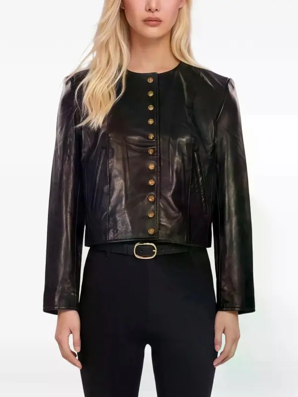 R13 Leather Button-up Jacket