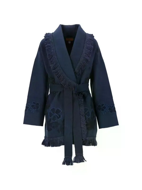 Alanui Nature In Bloom Embroidered Cardigan - Blue