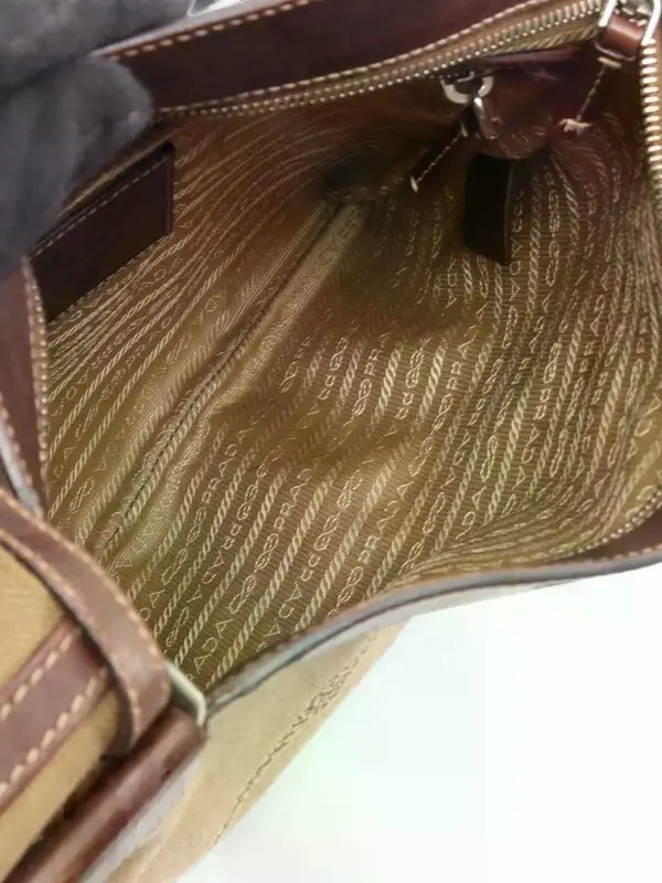 Prada 2000s Mide Logo Jacquard Shoulder Bag