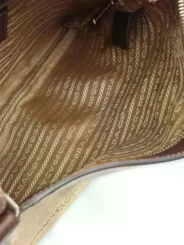Prada 2000s Logo Jacquard Shoulder Bag