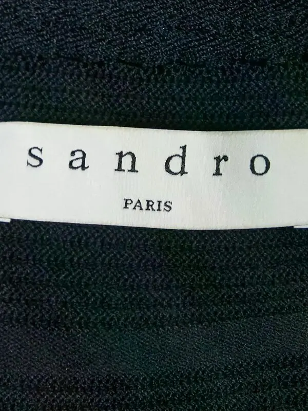Sandro Openwork-trim Ribbed Midi Dress