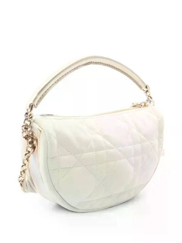 Dior 2010s Vibe Cannage Leather Tote Bag - White