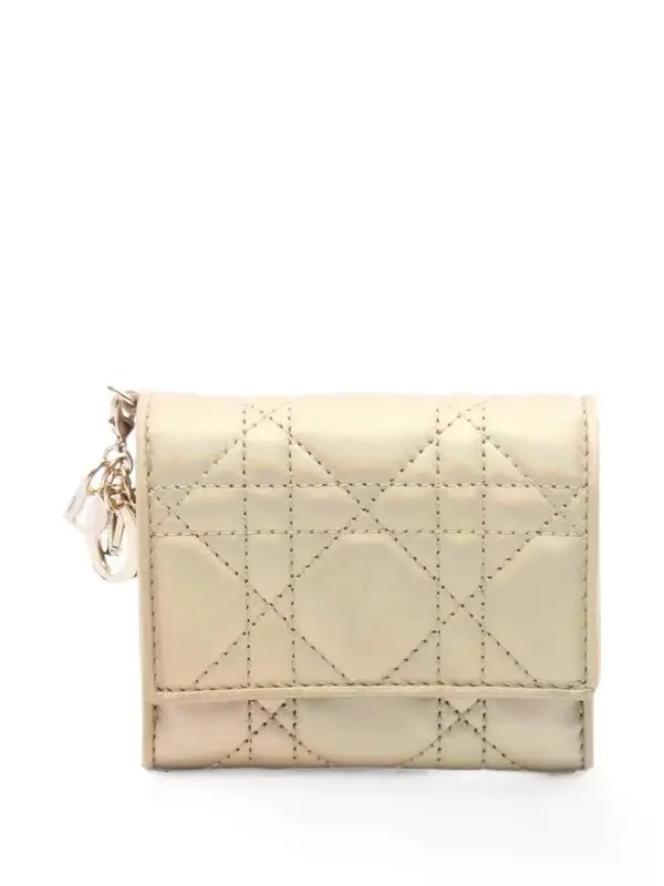 Dior 2010s Lady Cannage Wallet - Gold