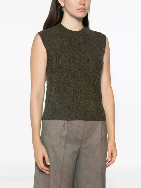 Eric Bompard Cable Knit Sleeveless Vest