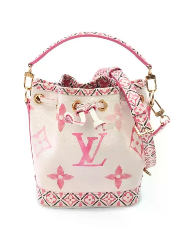 LOUIS VUITTON 2010s Nano Monogram Giant Noé Bucket Bag - White
