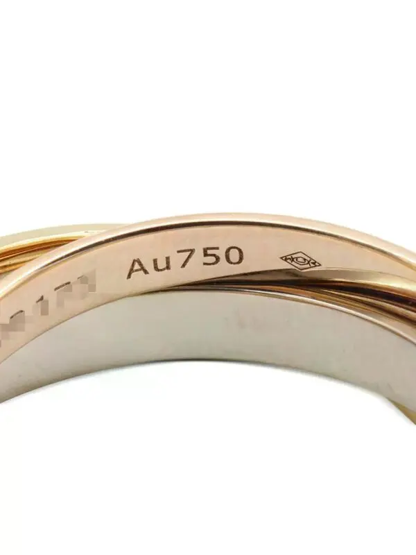 Cartier 18k Yellow, White, And Rose Trinity Ring - Gold