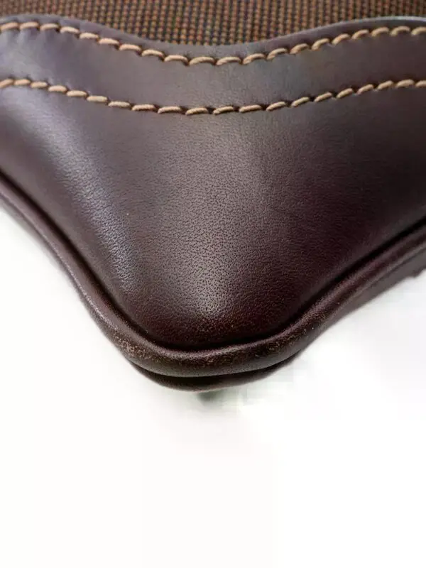 Prada 2010s Logo Jacquard Shoulder Bag