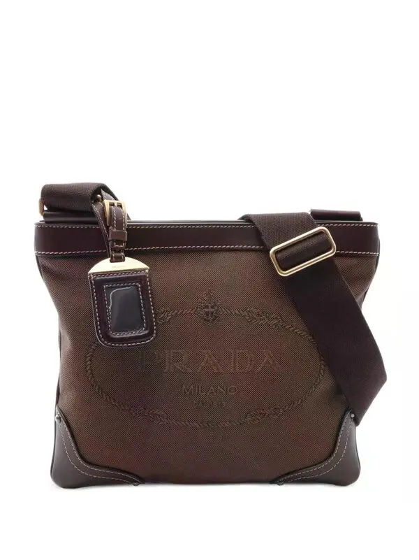 Prada Logo Jacquard Shoulder Bag