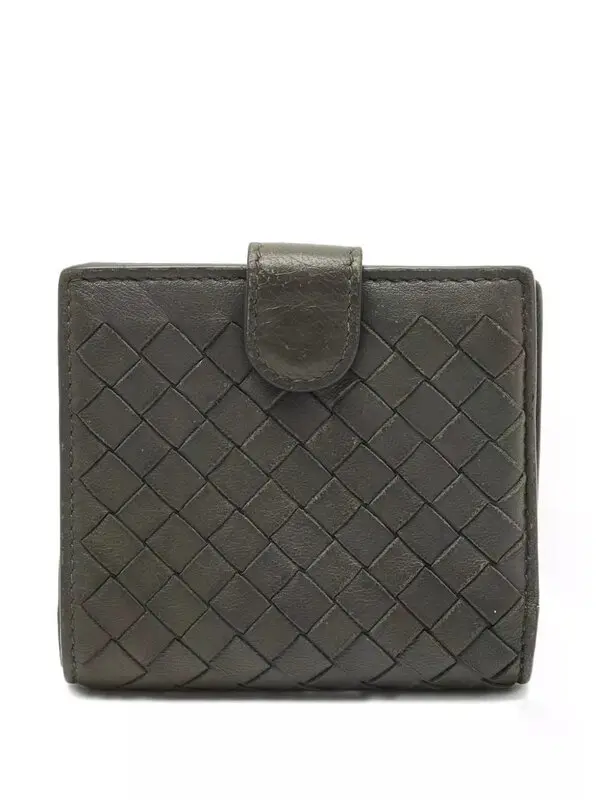 Bottega Veneta Intrecciato-design Flap-fastening Wallet - Grey