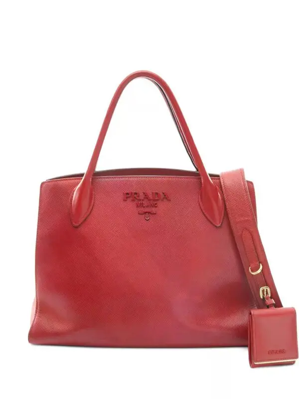 Prada Saffiano Cuir Tote Bag - Red