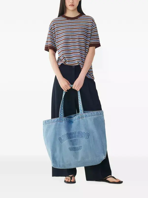 STUDIO TOMBOY Logo-embossed Denim Tote Bag