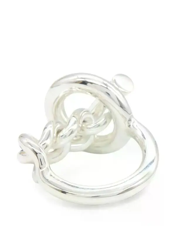 Hermès Tone Croisette Ring With Chunky Link Detail - Silver