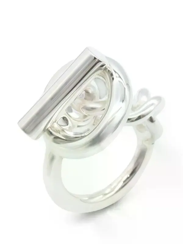 Hermès Tone Croisette Ring With Chunky Link Detail