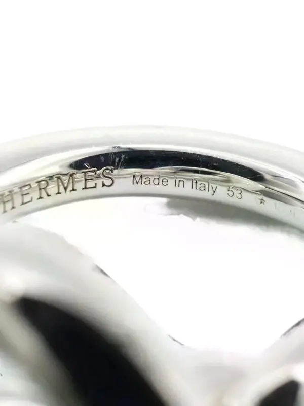 Hermès Tone Croisette Ring With Chunky Link Detail