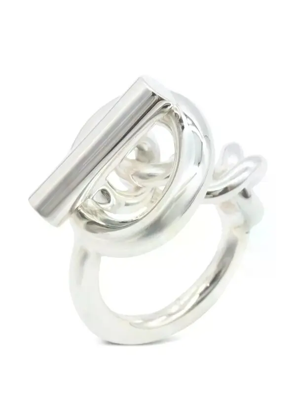 Hermès Tone Croisette Ring With Chunky Link Detail