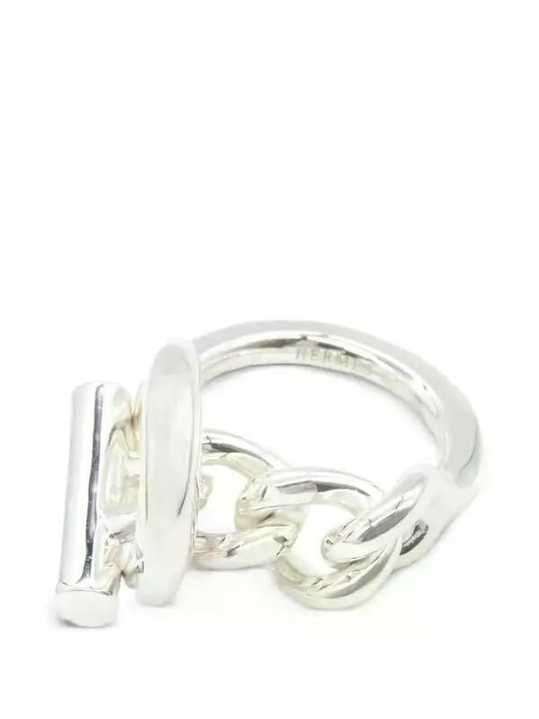 Hermès Tone Croisette Ring With Chunky Link Detail