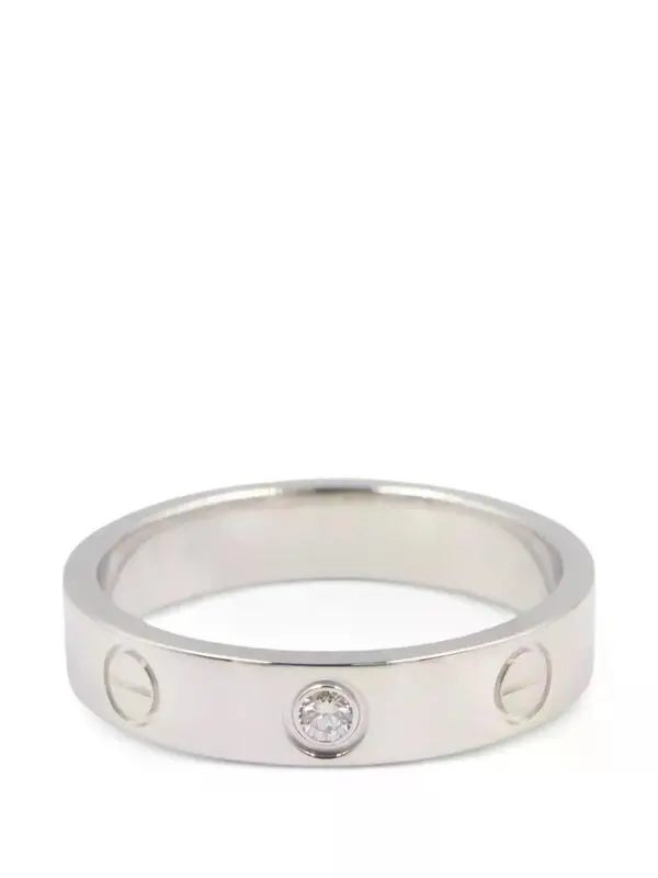 Cartier 18k White Gold Diamond Love Ring - Silver