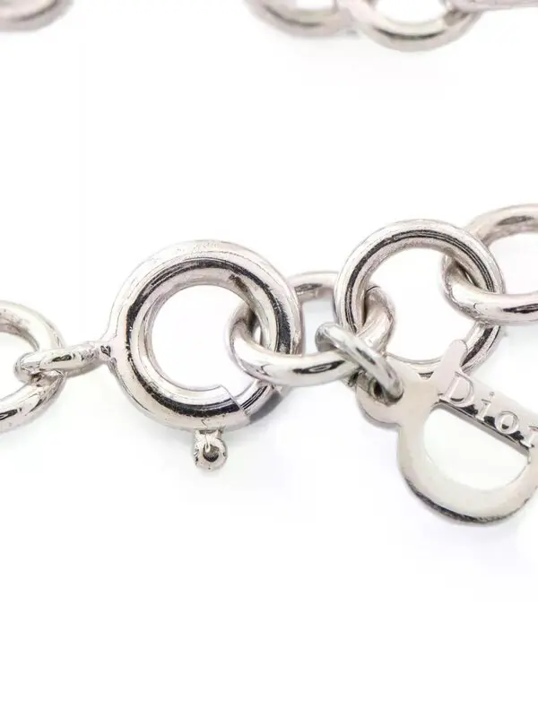 Dior 2010s Crystal Heart Padlock Necklace