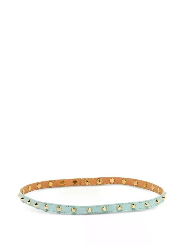 Versace Stud-embellishment Leather Belt - Blue