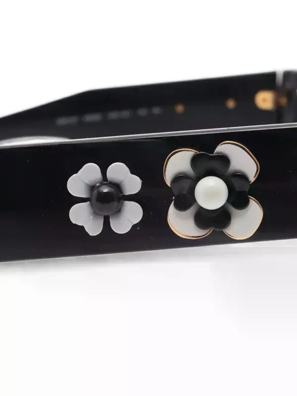 Prada 2010s Flower-embellished Square Sunglasses