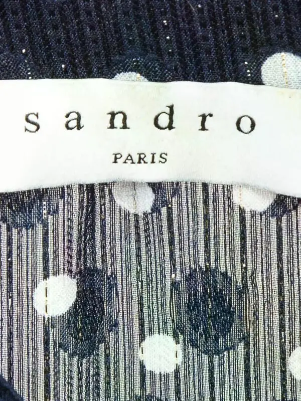 Sandro Polka Dot Metallic Stripe Shirt