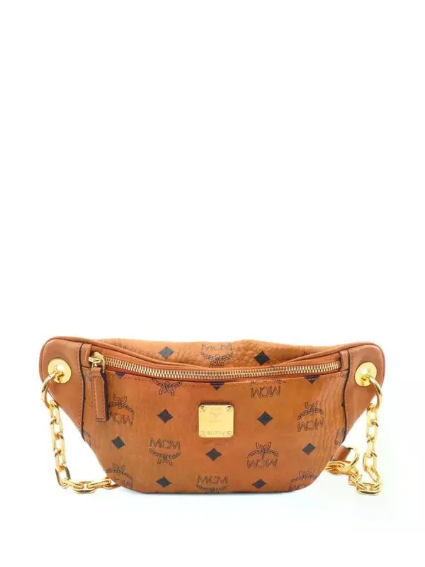Mcm Visetos Chain Belt Bag - Brown