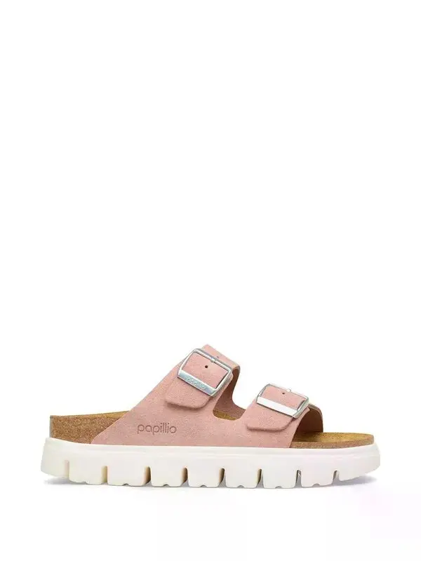 BIRKENSTOCK Arizona Buckle-fastening Platform Slides - Pink