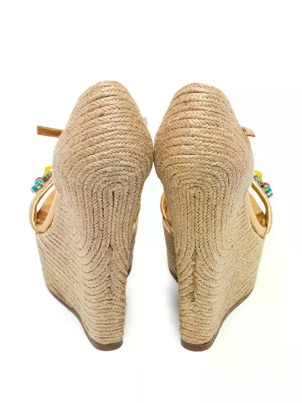 Gucci 160mm Rhinestone-embellished Espadrille Wedge Sandals