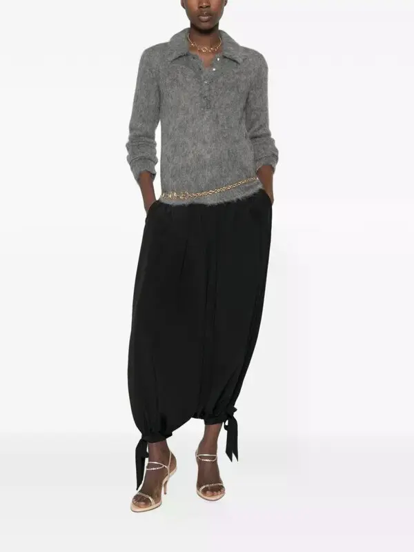 Chloé Brushed-knit Polo Sweater - Grey