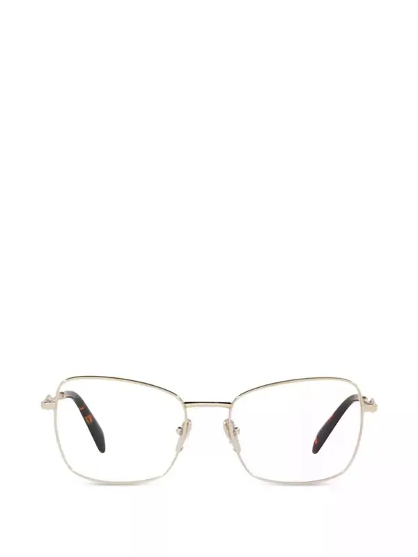 Prada Geometric Frame Glasses - Gold