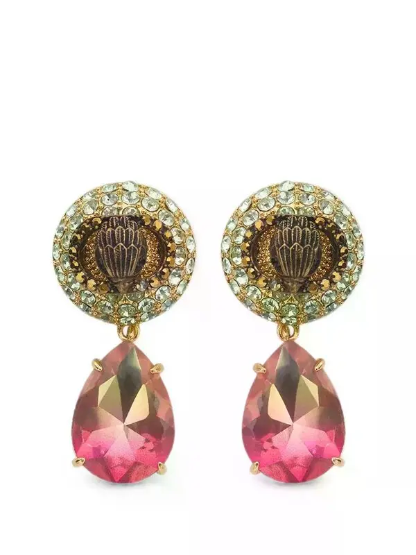 Kurt Geiger Eagle-head Crystal-embellished Earrings - Gold