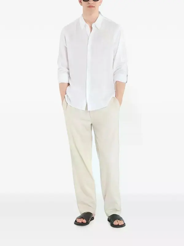 Calvin Klein Straight-leg Linen Trousers - Neutrals