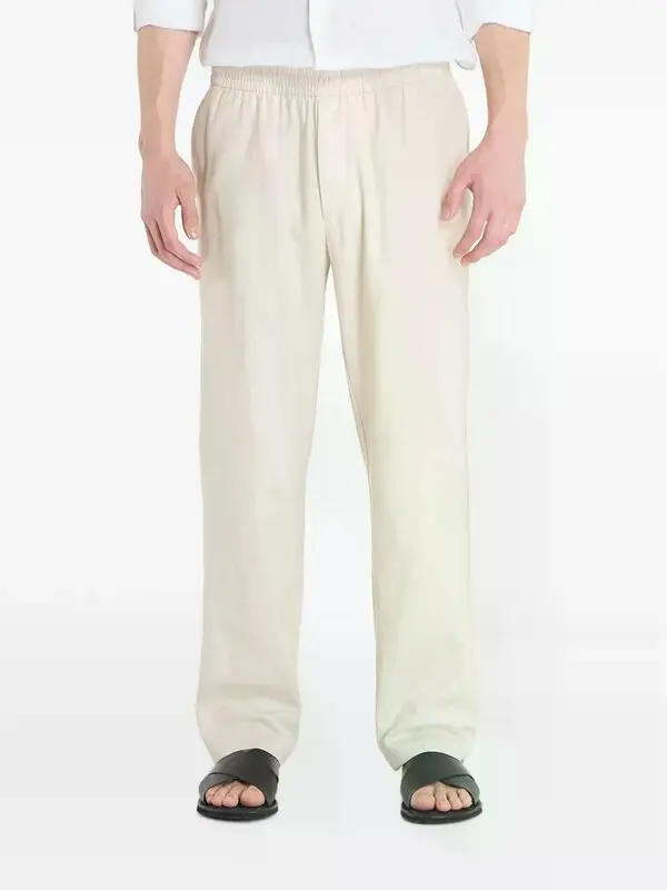 Calvin Klein Straight-leg Linen Trousers - Neutrals