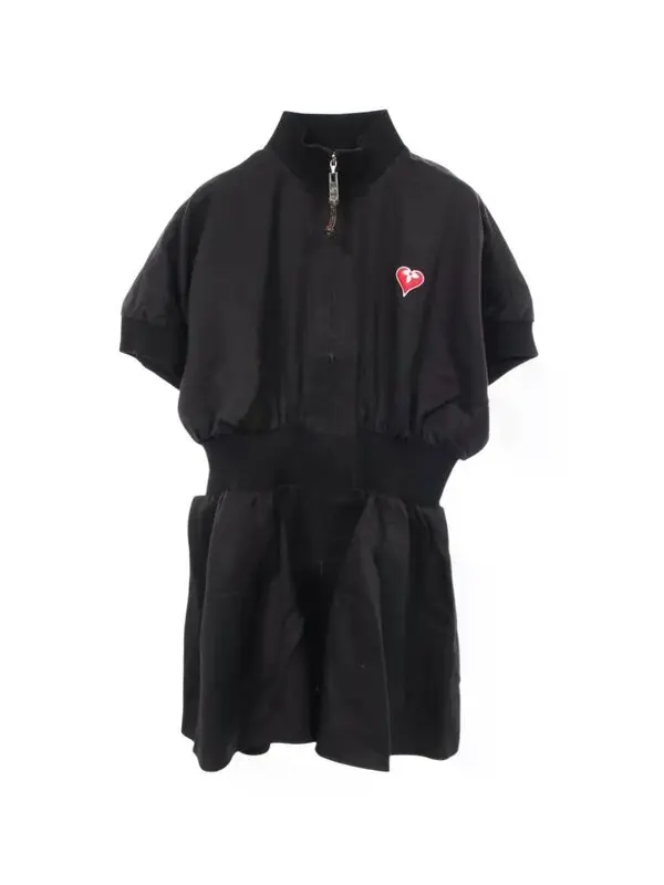 LOUIS VUITTON 2010s Puff-sleeve Zip-up Mini Dress - Black
