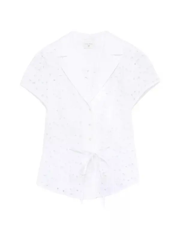 ANDIATA Broderie Anglaise Tie-waist Shirt